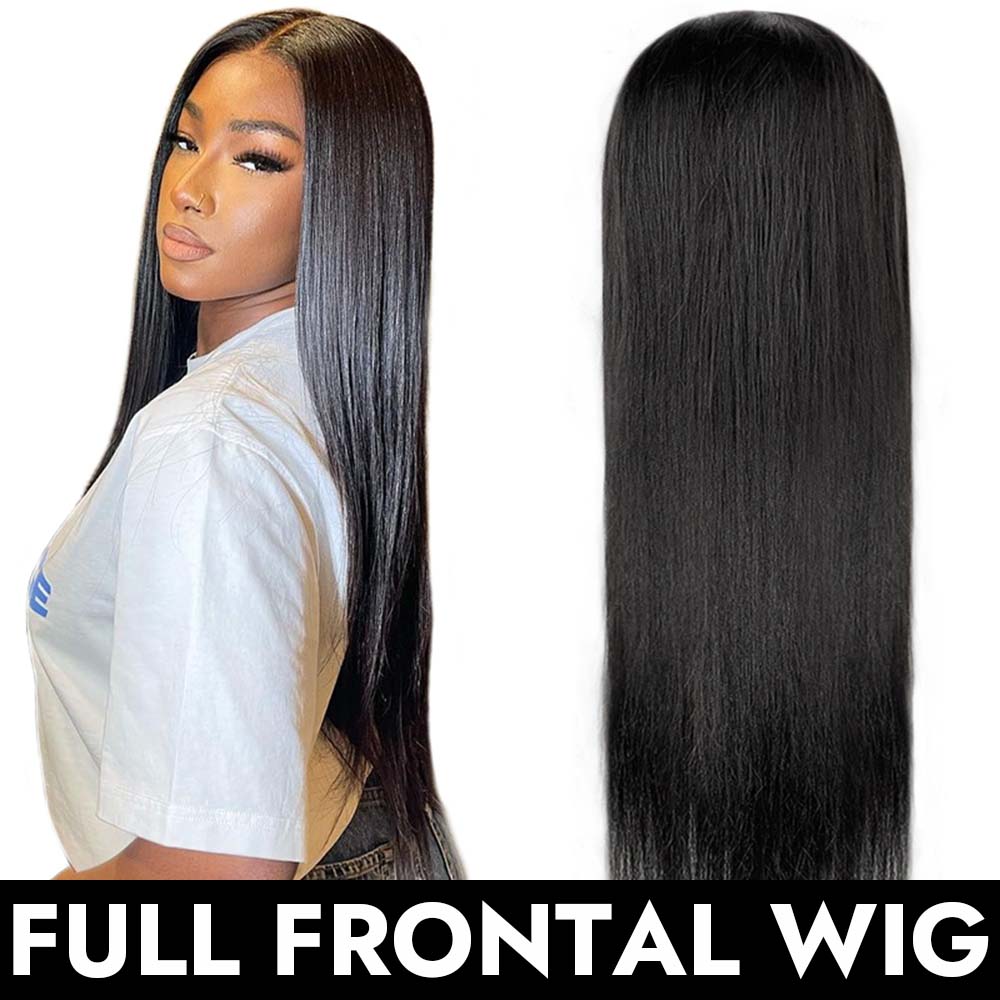 Full Frontal Wig Hd/Transparent Lace Human Virgin Hair Straight/Body W ...
